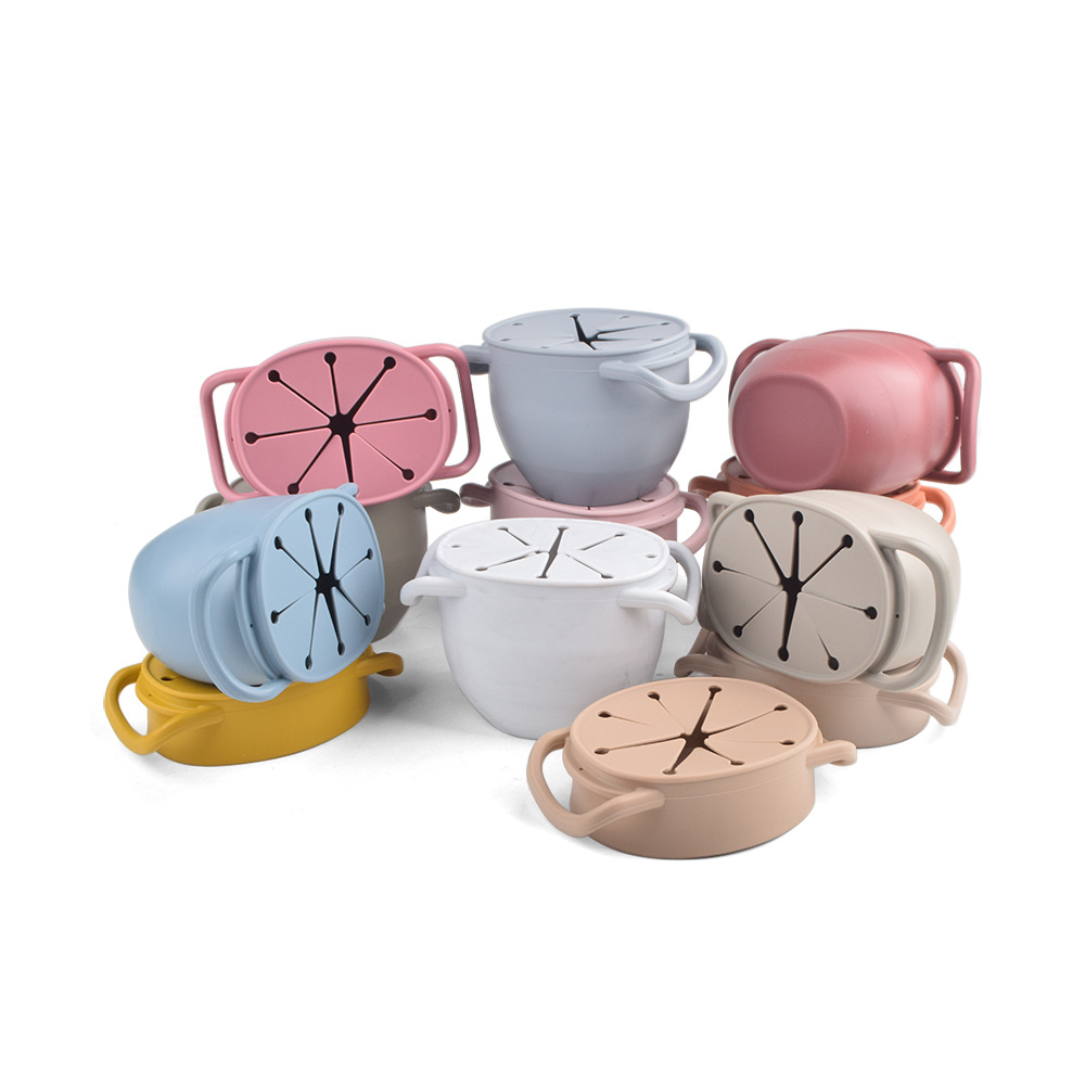 Skin-Friendly Silicone Baby Fork and Spoon of Round Design